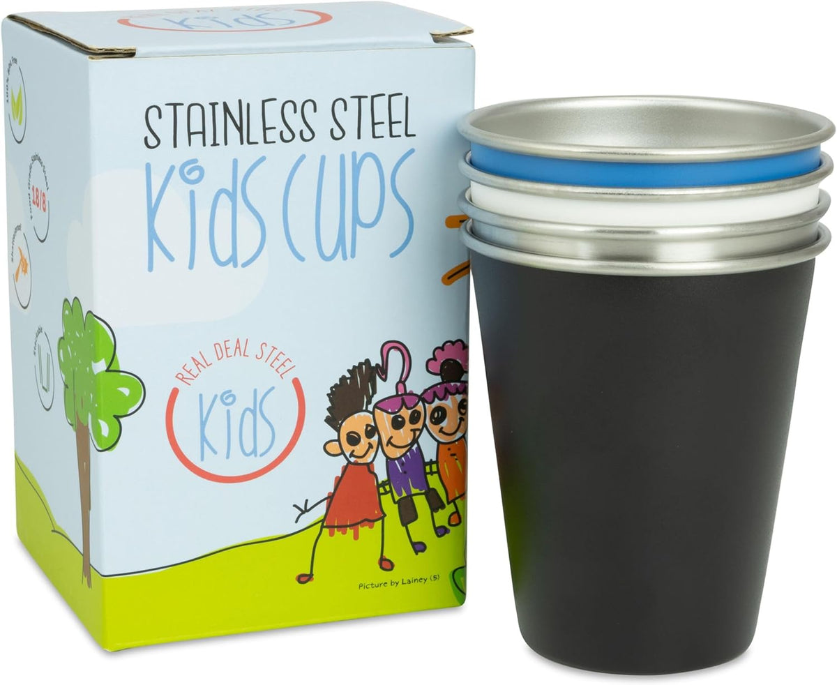 Stainless Steel Kids Cups - Set of 4 (Assorted 1) – Real Deal Steel