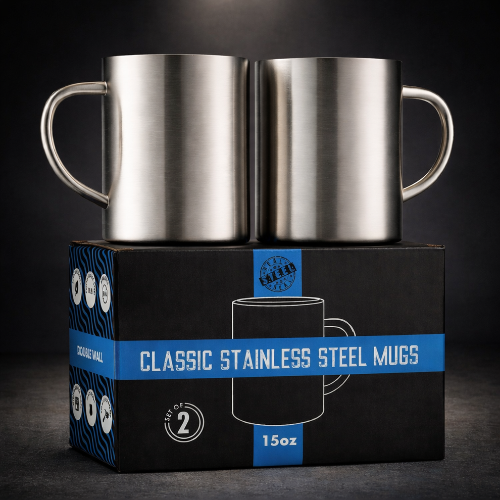 Stainless Steel Double Wall Mug: For Coffee, Tea | REAL DEAL STEEL ...